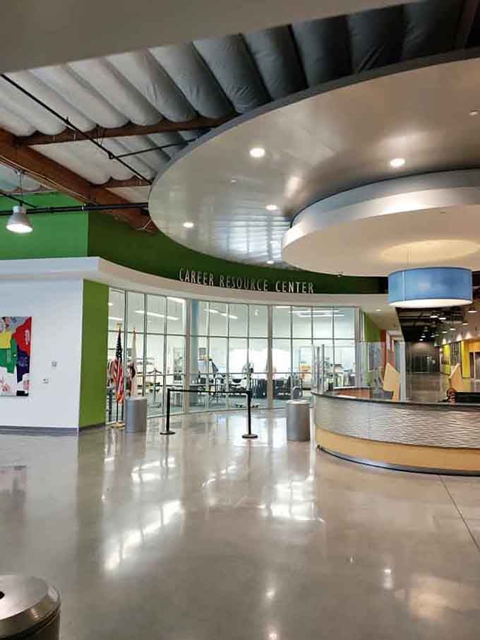 The Career Resource Center, a reminder that this place is about far more than just finding a bargain on a Tuesday.
