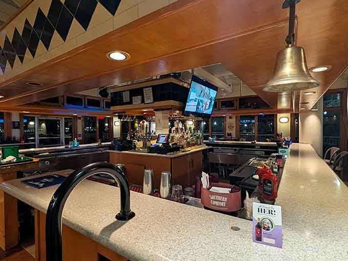 A well-stocked bar with river views means your happy hour just got significantly happier than usual.