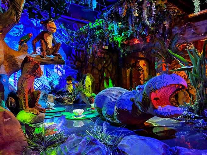 This prehistoric LEGO jungle brings dinosaurs back without any of that pesky Jurassic Park danger involved here.