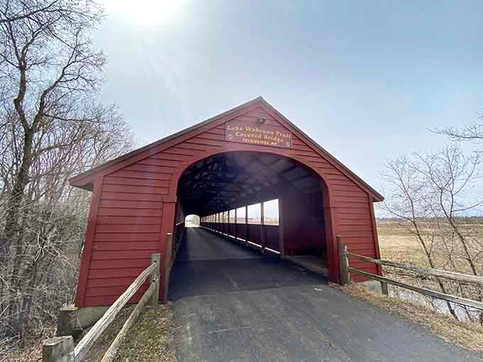On a clear winter day, the bridge stands bold and unapologetic against the open Minnesota sky.