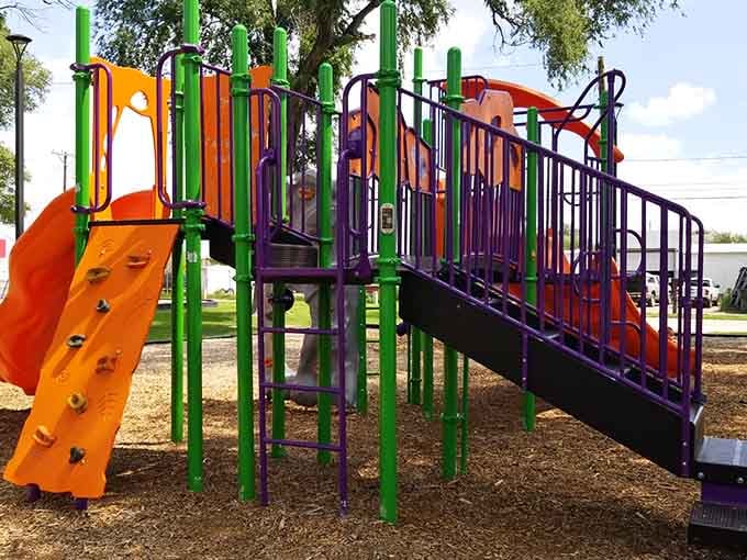 Bright, cheerful, and built for pure fun, this playground reminds you that good towns invest in their kids.