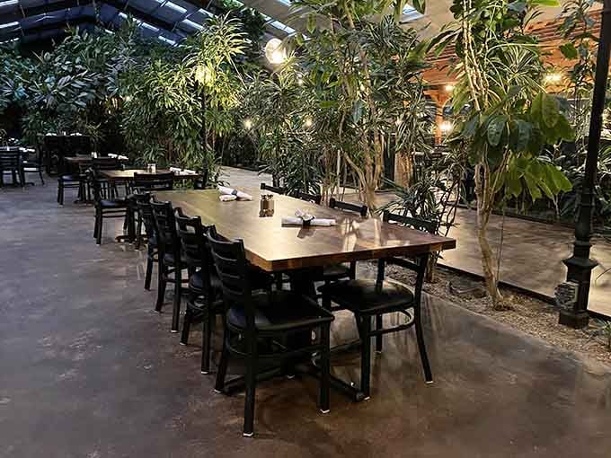 Tavern 1301's lush indoor greenery makes you forget you're sitting in the middle of the open plains.