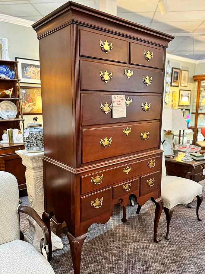 They don't make furniture like this anymore, and finding a piece this elegant tucked inside a small-town antique mall is pure gold.