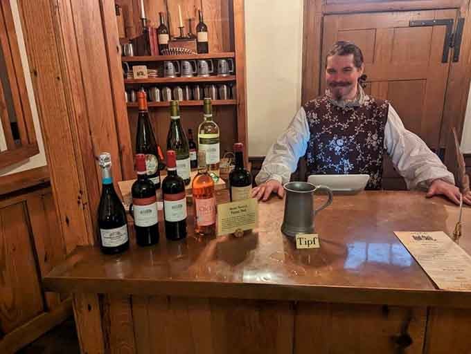 The wine-tasting counter, complete with period-costumed staff, makes day drinking feel downright patriotic and educational.