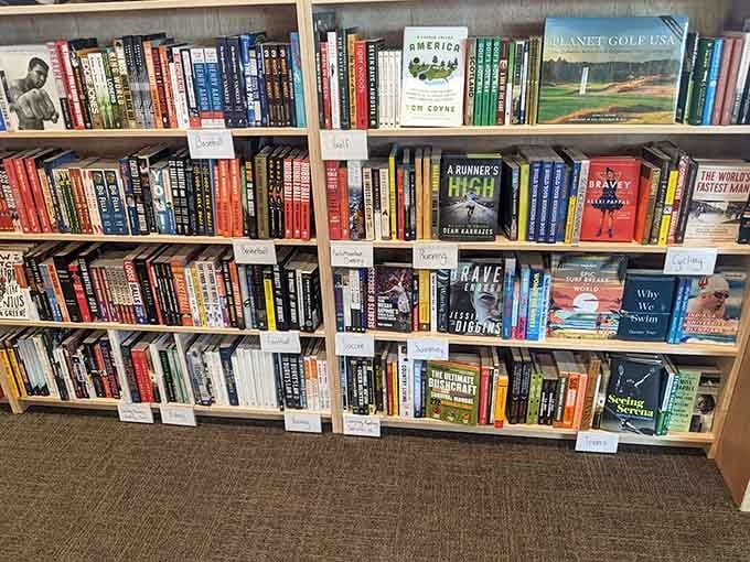 From basketball to cycling to swimming, the sports section covers every athletic passion with the same enthusiasm as the rest of the store.