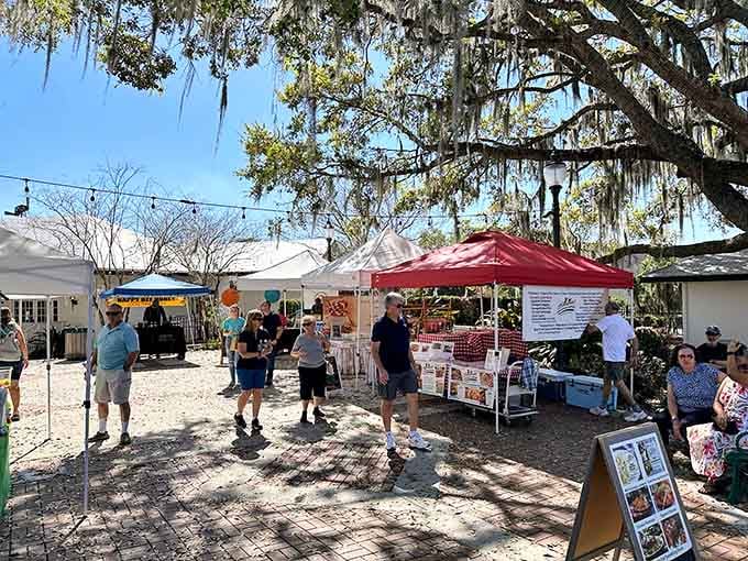 Vendor tents, happy crowds, and Spanish moss overhead &mdash; the Mount Dora Village Market feels like a neighborhood celebration every single week.