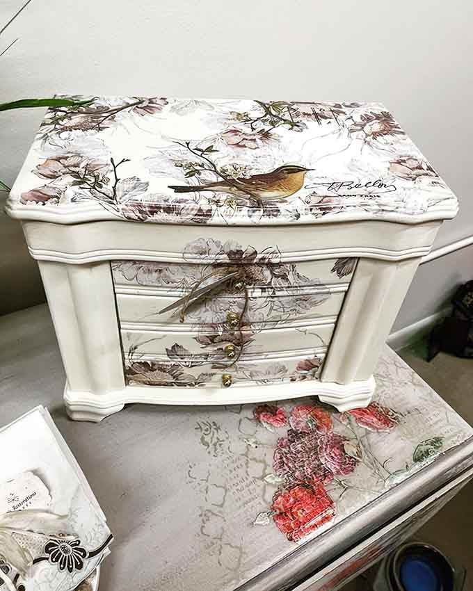 This hand-decorated jewelry box with floral and bird motifs is the kind of gift that makes people genuinely emotional.