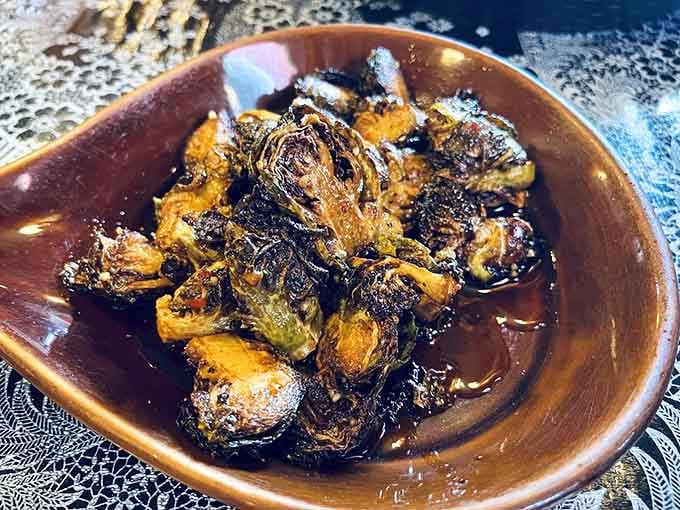 Fried Brussels sprouts glazed and caramelized to perfection, the side dish that makes vegetable skeptics quietly reconsider everything.