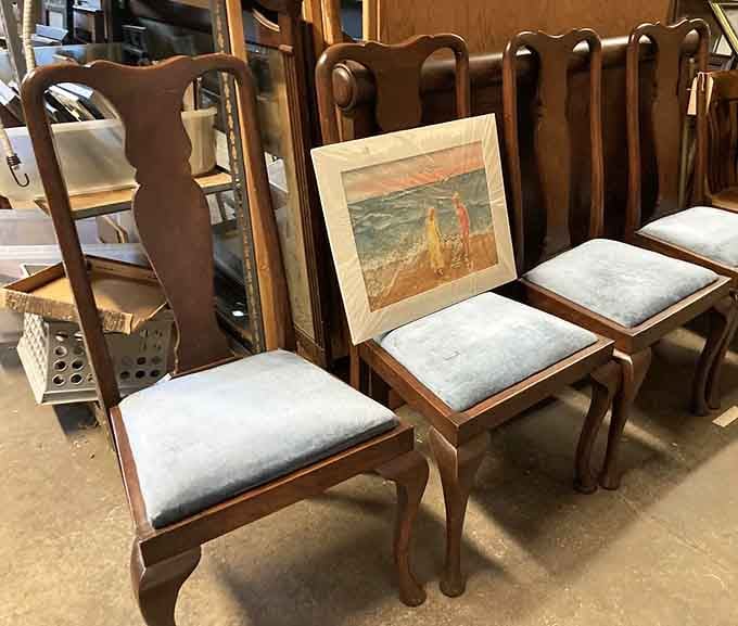 These classic dining chairs need only new cushions to host your next family dinner party.