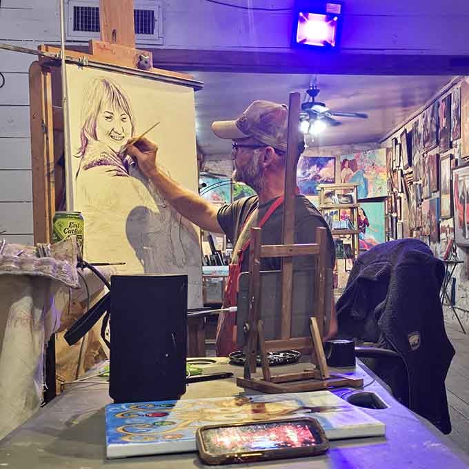 Watching a real artist work at Sirril Art Gallery is the kind of live experience screens simply cannot replicate.