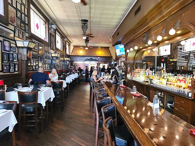White tablecloths, dark wood paneling, framed photographs, and a Peyton Manning jersey, only in Indianapolis does this combination feel perfectly natural.
