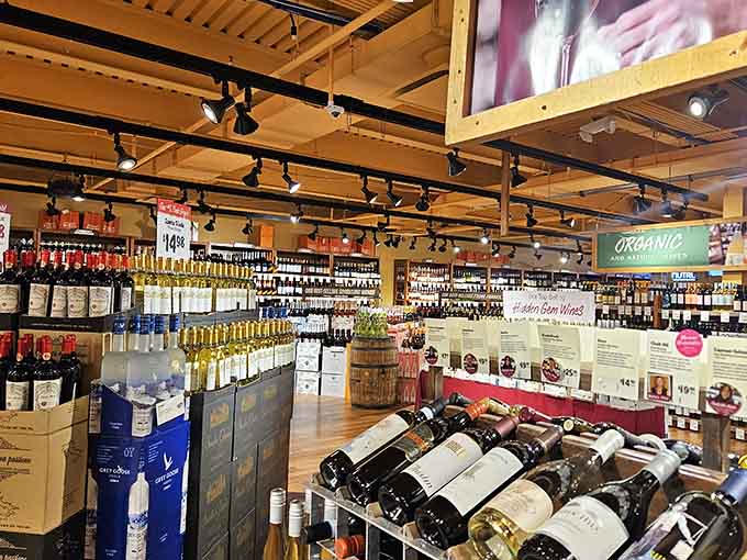 Rows of carefully curated wines stretching as far as the eye can see. Date night just got a whole lot easier.