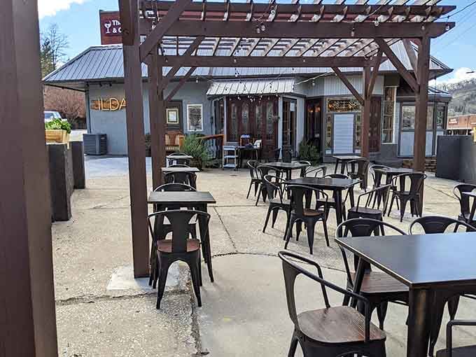ILDA's outdoor seating invites you to linger over meals while mountains provide the entertainment and the perfect backdrop.
