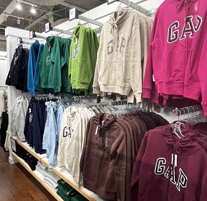 Colorful outerwear ready to keep you warm while your wallet stays surprisingly full despite the shopping spree.