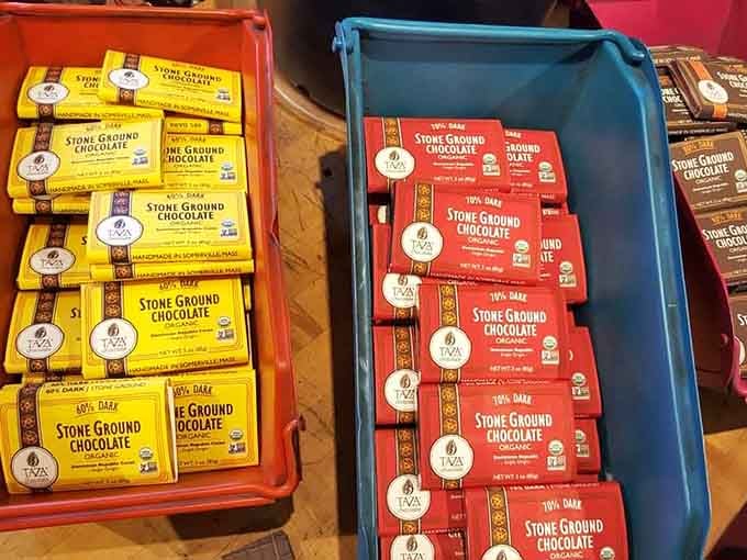 Handmade in Somerville, Massachusetts, these organic stone ground chocolate bars carry a quiet pride in every wrapper.