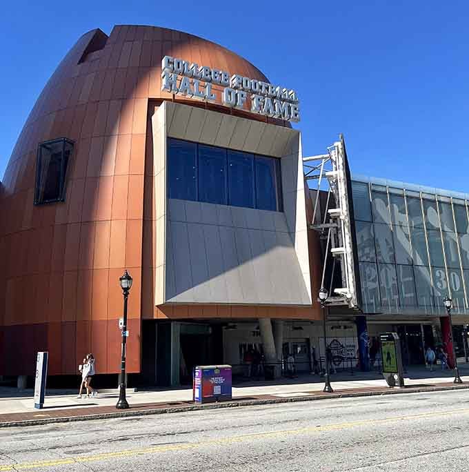 The College Football Hall of Fame's bold copper exterior is the kind of building that makes even non-sports fans stop and stare.