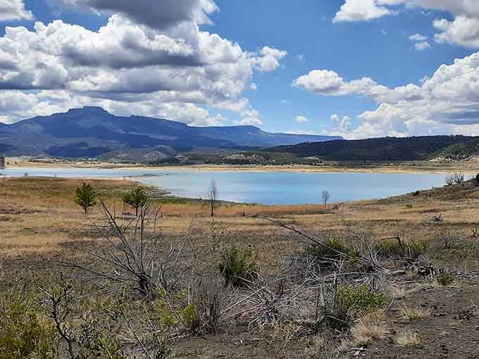 Trinidad Lake sits peacefully beneath Fisher's Peak, reminding you that Colorado's beauty never really takes a day off.