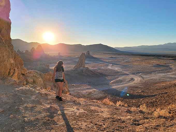 Golden hour at the Pinnacles turns the whole landscape warm and glowing, and every visitor becomes an accidental photographer.