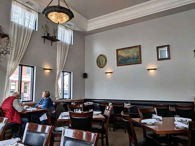 Those high ceilings and well-spaced tables mean you can actually have a conversation without shouting over neighboring diners.