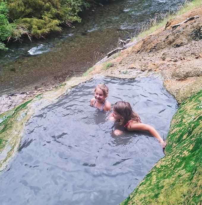 Kids discovering geothermal magic firsthand. Some memories genuinely don't need a screen to make them stick.