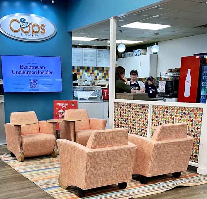 Cups Espresso Cafe inside the store means you can shop, sip, and sit in comfortable style.