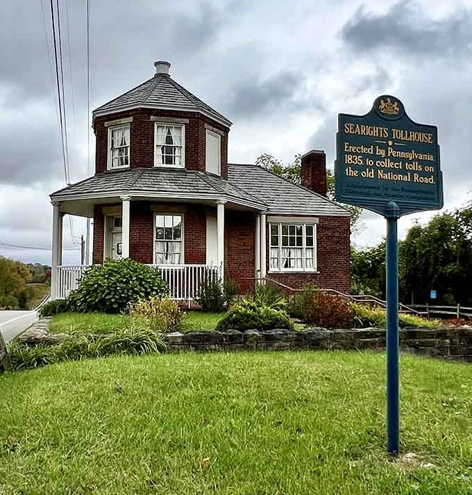 Octagonal tollhouse from 1835 standing guard over history, collecting memories instead of coins from weary travelers nowadays.