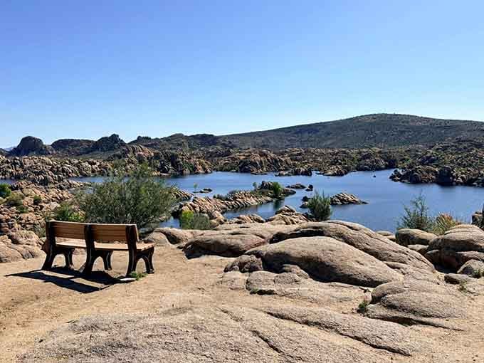 Somebody put a bench here so you'd have no excuse not to stop and appreciate all this.