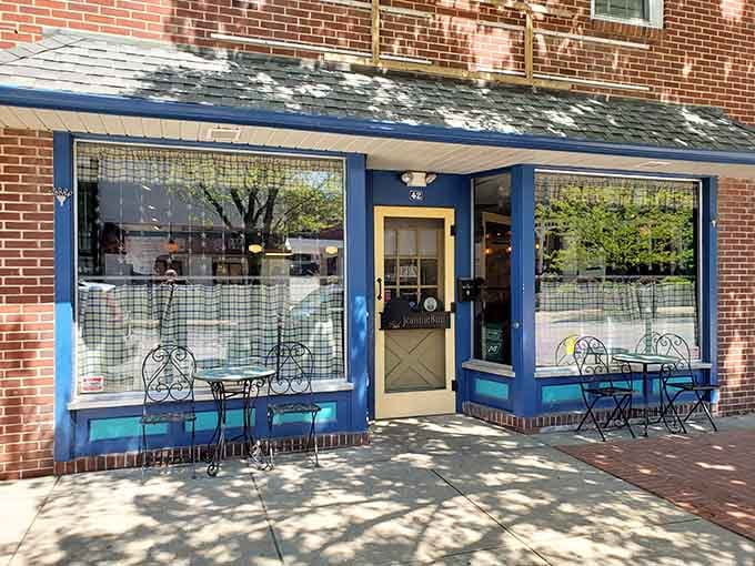 JeannieBird Baking Company's charming blue storefront is the kind of place that smells like a good decision.
