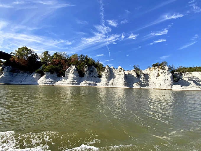 Approaching these cliffs by water is like discovering Narnia, except it's real and in Alabama.