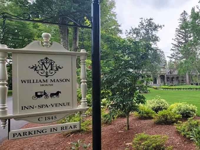 The William Mason House sign says Inn, Spa, and Venue. It should also say "prepare to be impressed."