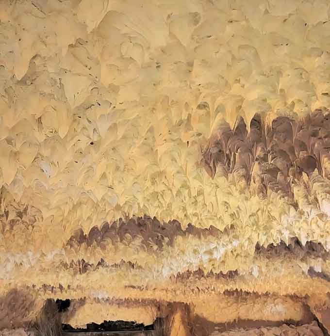 That textured salt ceiling looks like it belongs in a natural wonder, not a spa in Virginia.