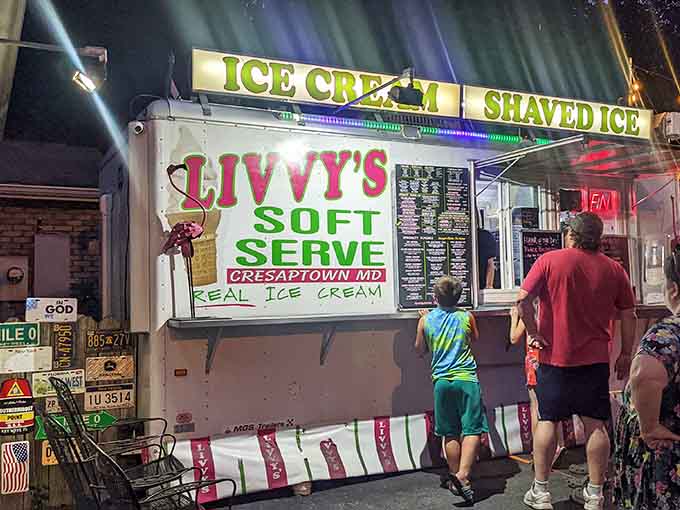 Livvy's trailer blazing with neon signs on a warm Cumberland night is the kind of glowing beacon that speaks directly to your soul.
