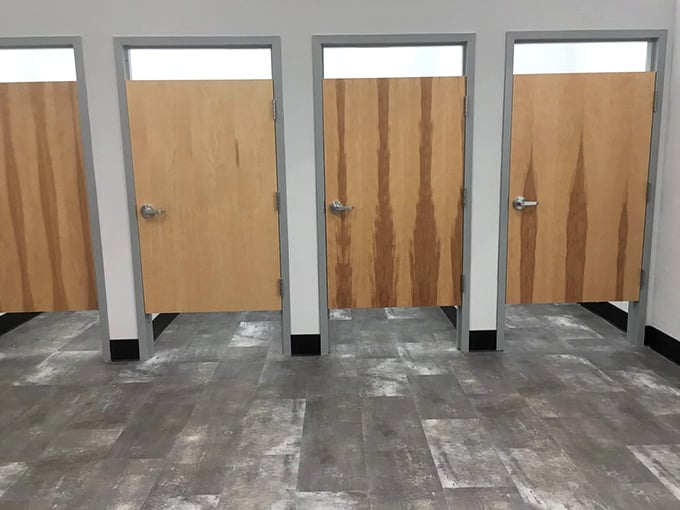 Clean, tidy dressing rooms ready for you to try on that unexpected find before it goes home with you.
