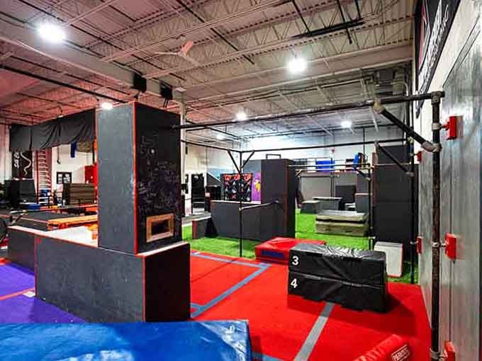 Training equipment that transforms regular humans into slightly more coordinated humans, one vault at a time here.