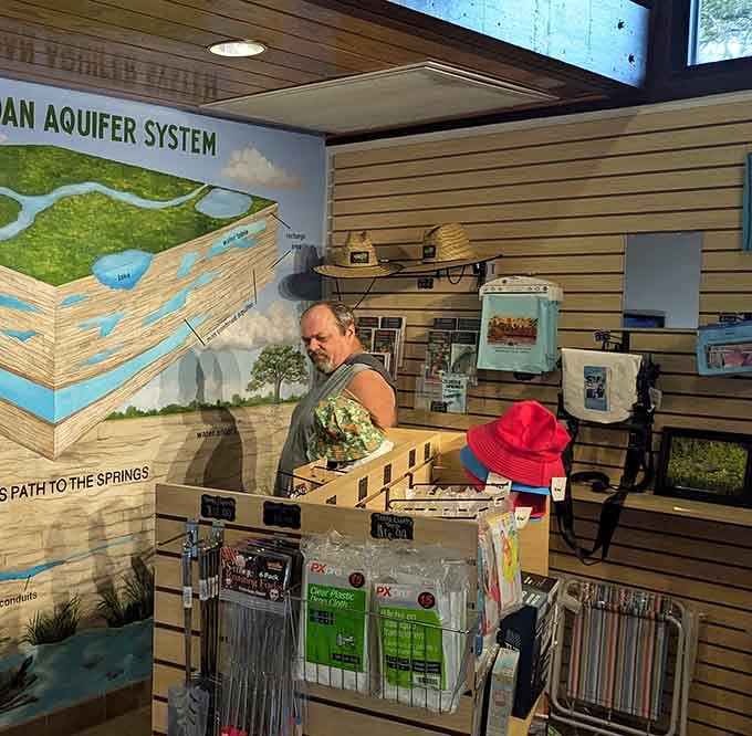 The visitor center doubles as a mini classroom about Florida's aquifer system. Learning never looked this fun.