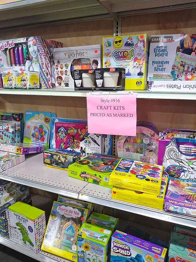 Craft kits for kids line the shelves, making this place a legitimate field trip destination for the whole family.