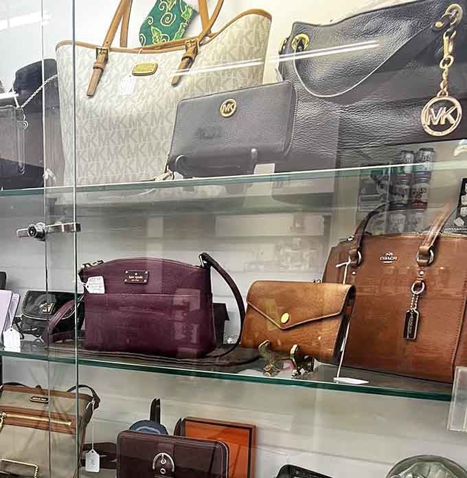 Designer bags at flea market prices. Yes, this is real life, and yes, you should absolutely go look.