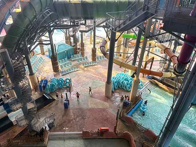 Looking down at Aquatopia from above feels like spotting a tropical paradise hiding inside Pennsylvania.