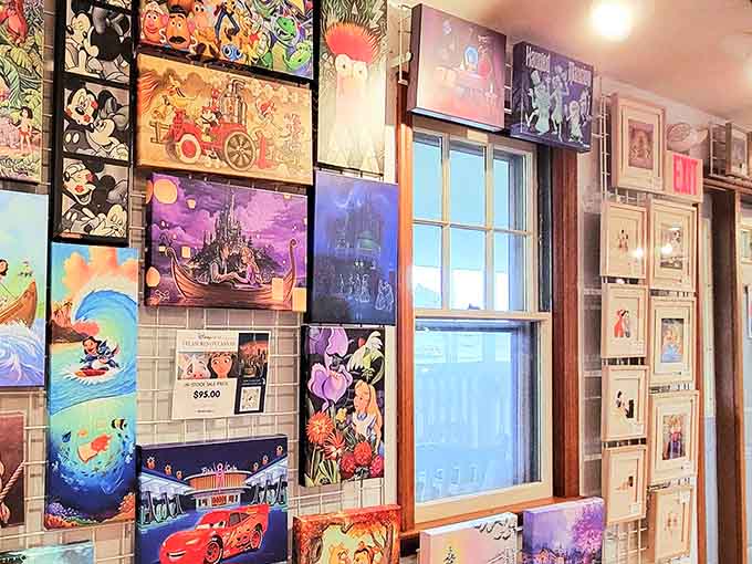 Wall-to-wall Disney artwork so vibrant and colorful, you'll forget you're standing in Connecticut and not Fantasyland.