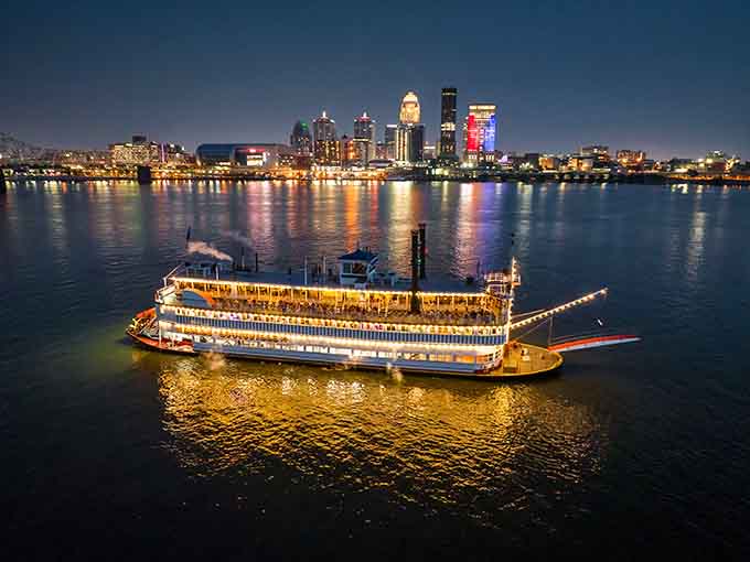 Lit up against the Louisville skyline at night, the Belle looks like a painting that somehow learned to float.