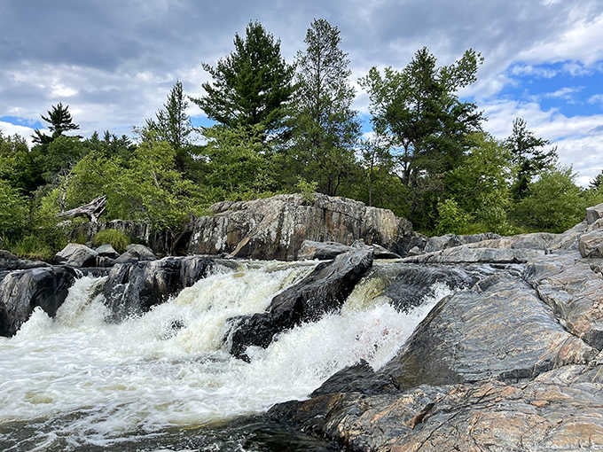 Spring runoff turns the falls into a thundering spectacle that demands respect and inspires awe equally.