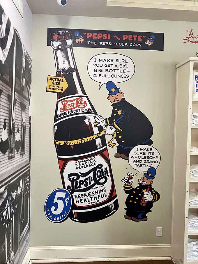 Pepsi and Pete, the Pepsi-Cola Cops, promising a big bottle and great taste since the brand's early advertising days.