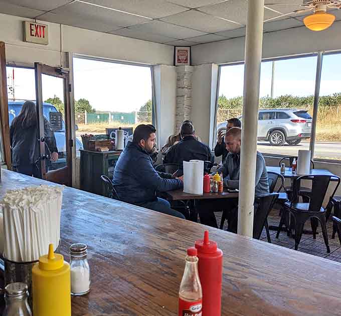 Afternoon light pouring through big windows while people enjoy their lunch. Somehow this little spot in Marietta feels like exactly where you should be.