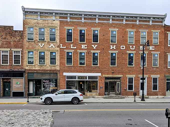 The Valley House building wears its name proudly across ornate brickwork that craftsmen don't bother creating anymore, more's the pity.