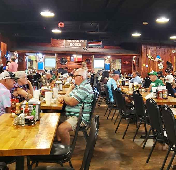 A packed dining room full of happy people, the universal sign that a restaurant is doing something very right.