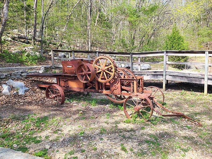 This antique hay press reminds visitors that Cathedral Caverns has witnessed generations of Alabama history.