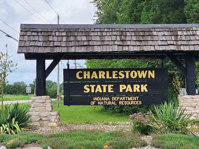 This sign marks the entrance to your next adventure, no passport or plane ticket required for this journey.