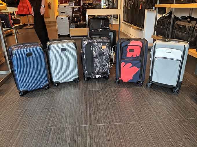 A lineup of serious luggage for serious travelers, ironic given you're already somewhere worth staying.