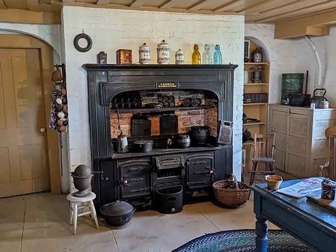 The original kitchen, where cast iron ruled and every meal was a serious labor of love.