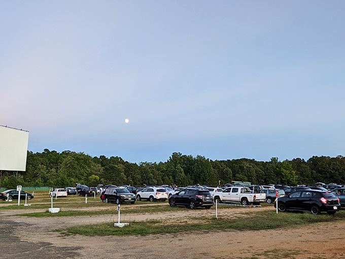 A full lot, a rising moon, and that big screen waiting patiently. South Jersey really came through here.